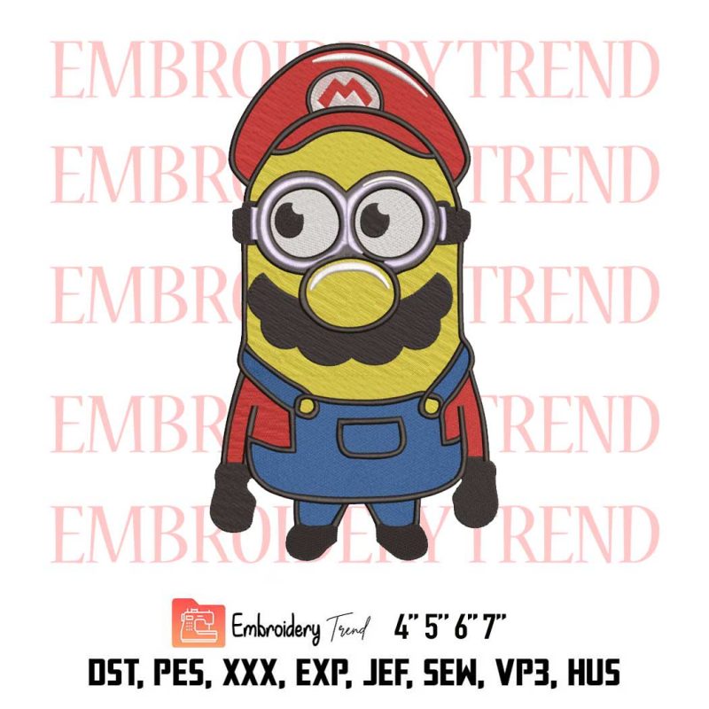 Super Mario Minion - Minions Costume Super Mario Bros Logo Embroidery ...