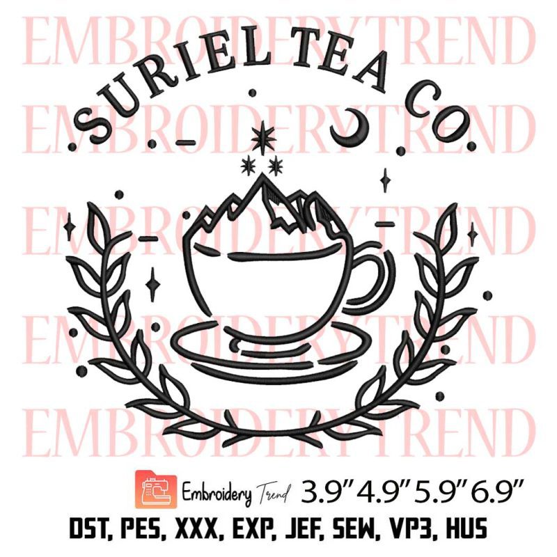 Suriel Tea Co Embroidery Design, The Night Court Embroidery Digitizing File