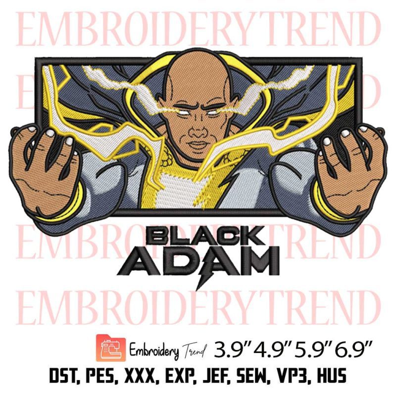 Black Adam Embroidery Design – Movie Embroidery Digitizing File