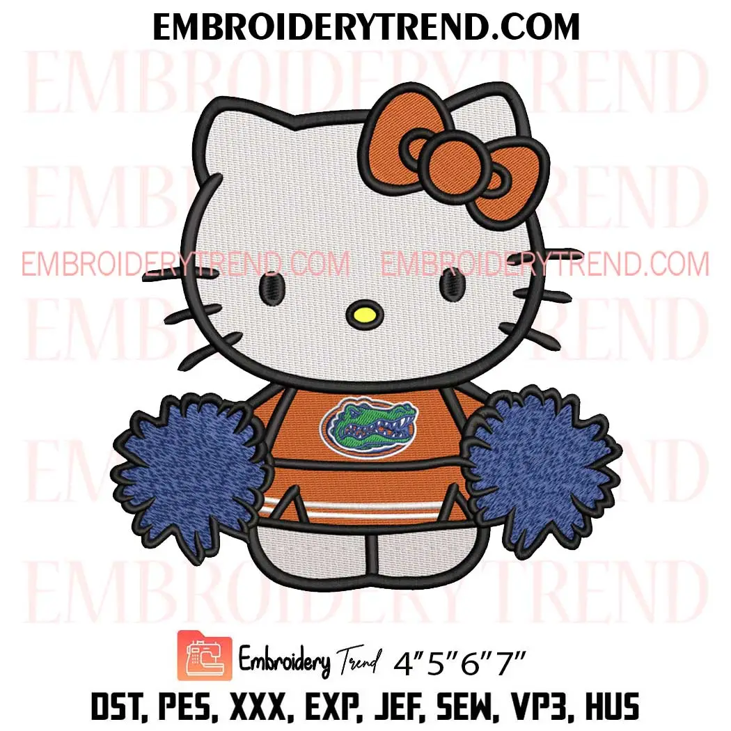 Florida Gators Hello Kitty Cheerleader Embroidery Design, Florida ...