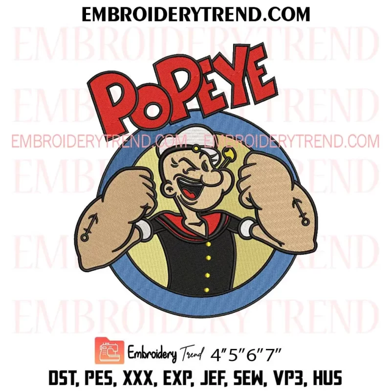 Popeye Embroidery Design, Popeye Sailor Man Machine Embroidery ...