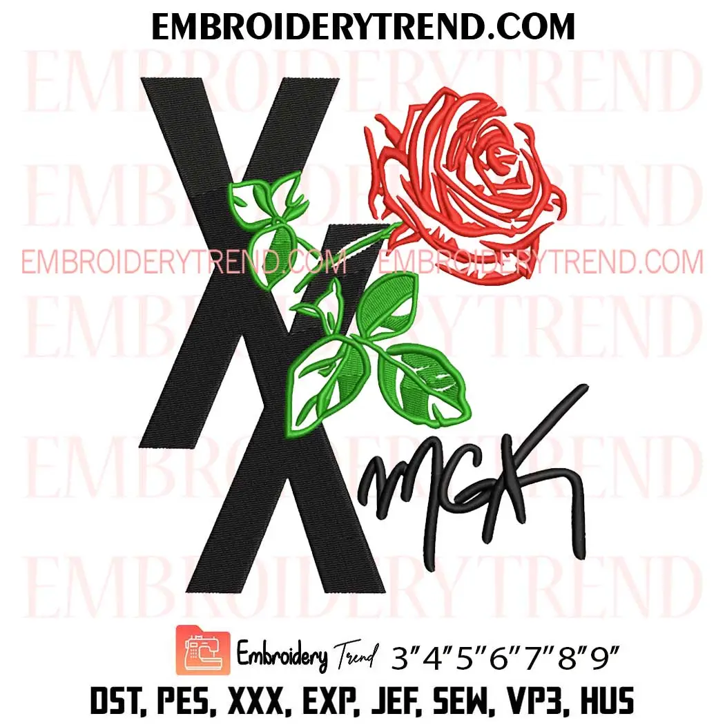 MGK XX Embroidery Design, Machine Gun Kelly Logo Pes Design File