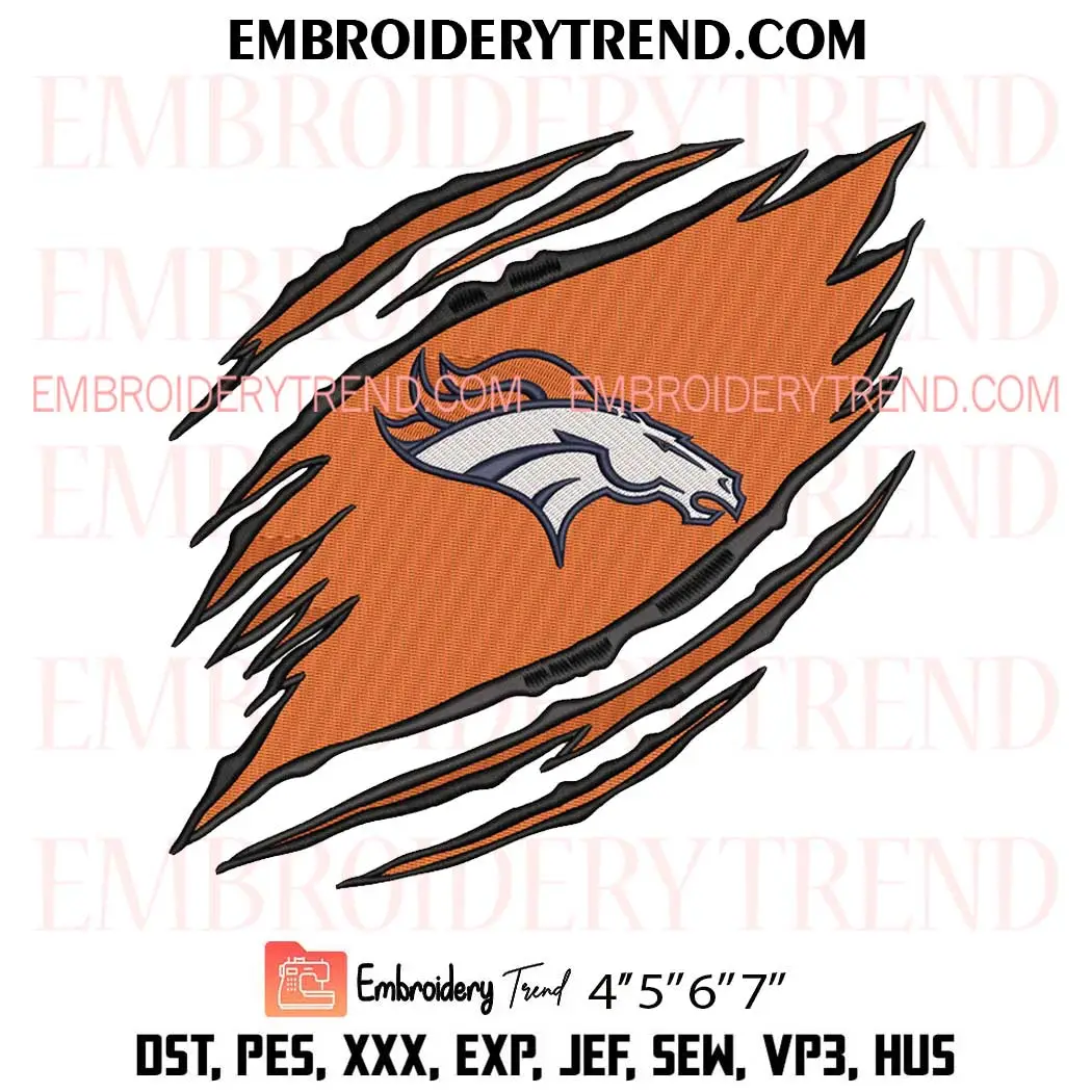 Denver Broncos Claw Embroidery Design, NFL Sport Pes Design File