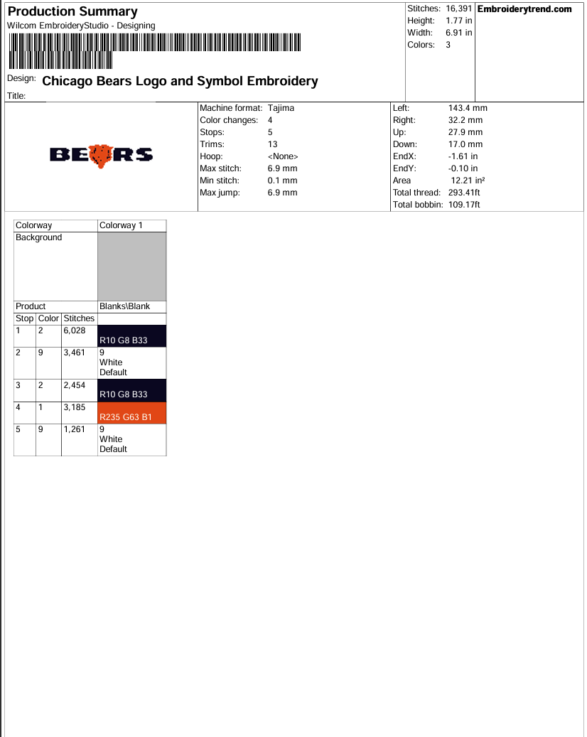 Chicago Bears Logo And Symbol Embroidery Design, NFL Team Bears Pes ...